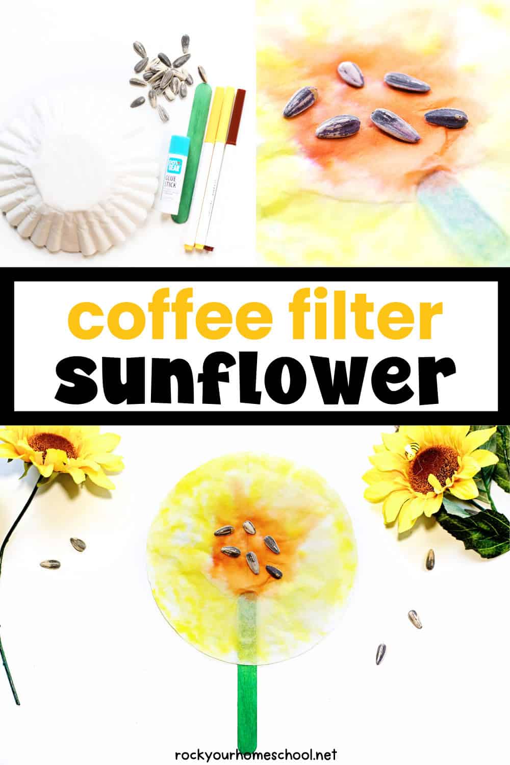 Coffee Filter Sunflower Craft: How to Make for Frugal Fun with Kids ...