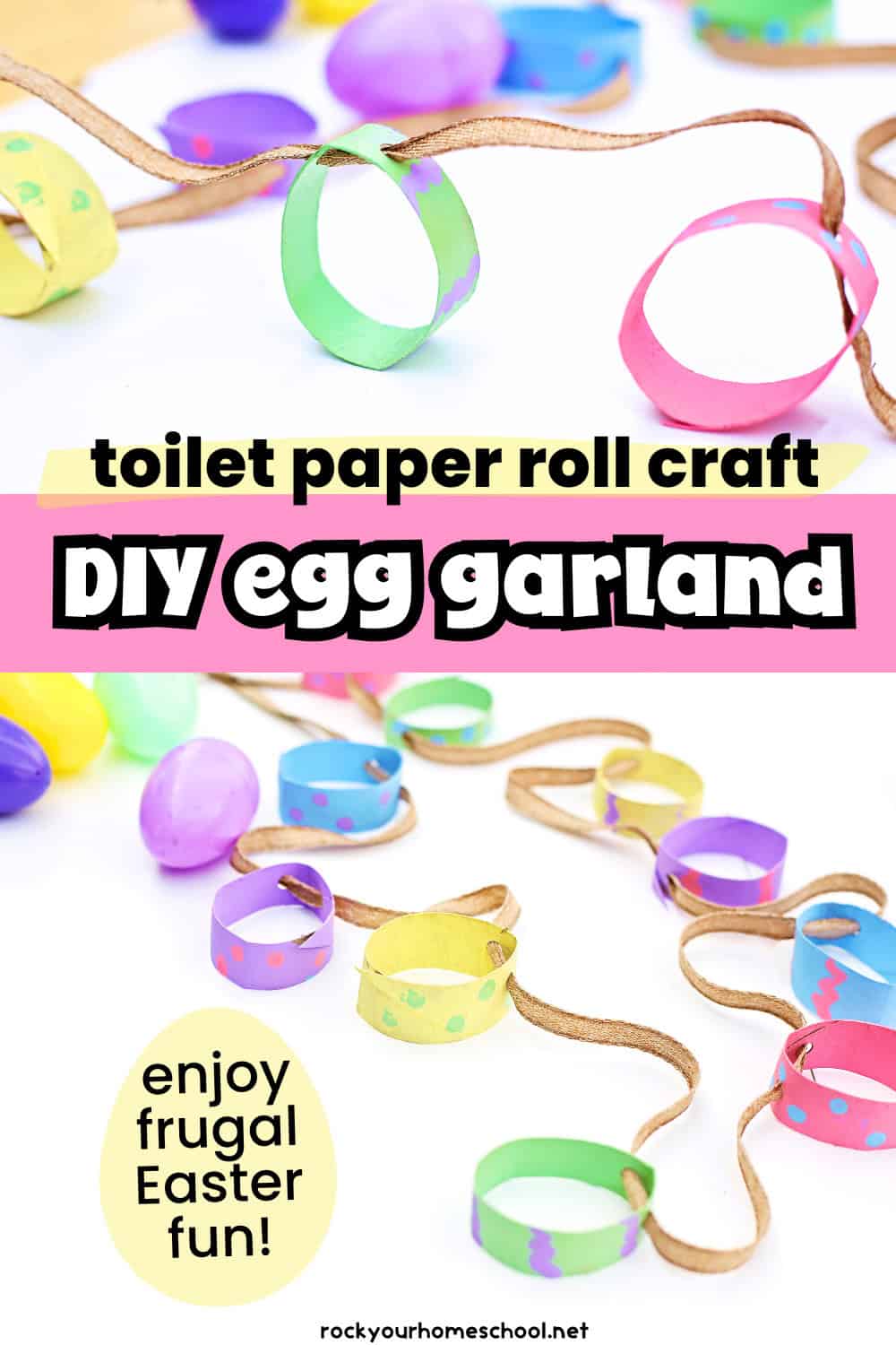 Toilet Paper Roll Easter Craft for an Easy Egg Garland- Rock Your ...