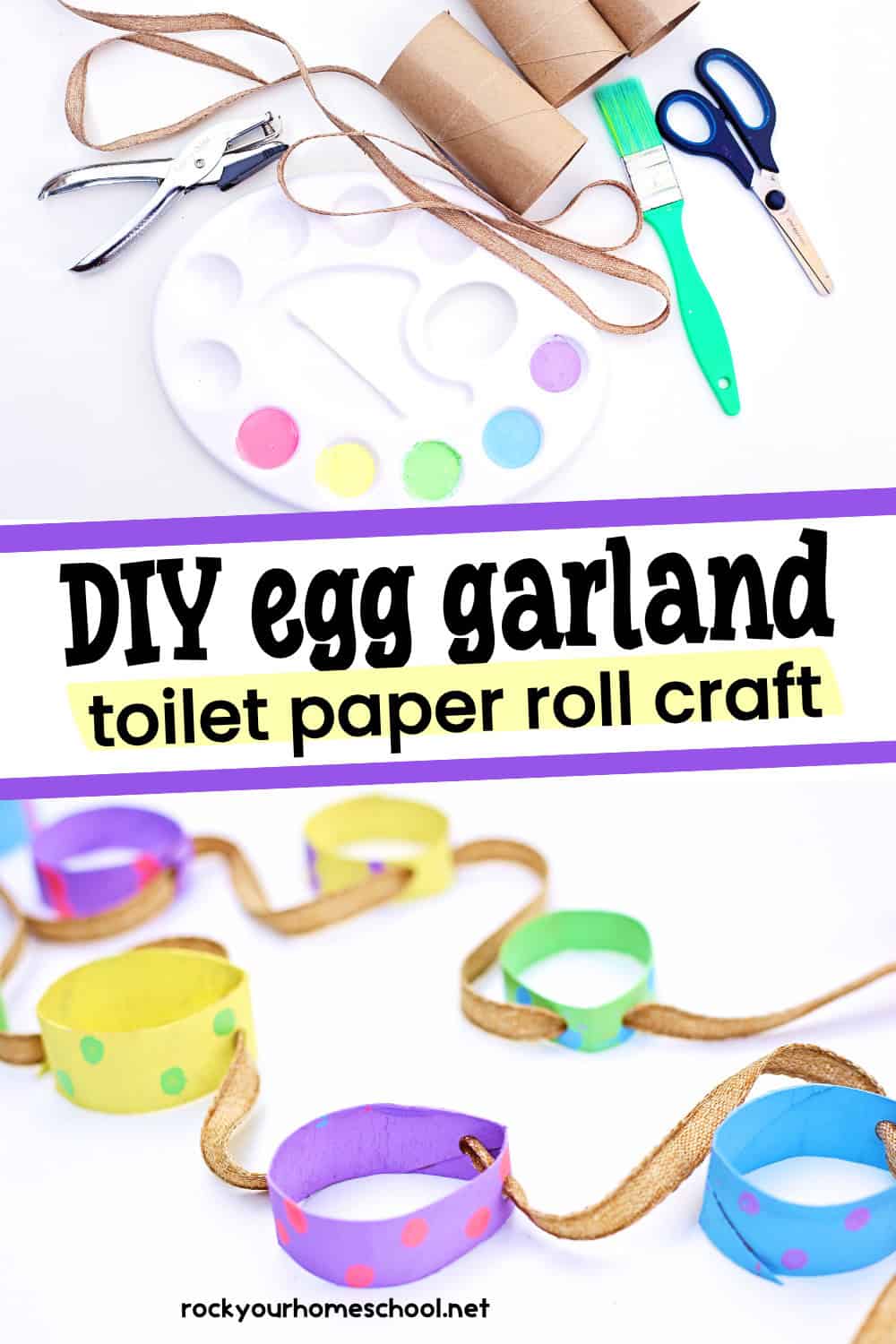 Toilet Paper Roll Easter Craft for an Easy Egg Garland- Rock Your ...