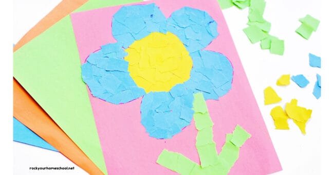 Torn Paper Flowers: How To Make & Enjoy With Kids - Rock Your Homeschool