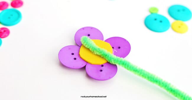 Button Flower Craft: How to Make with Pipe Cleaners - Rock Your Homeschool