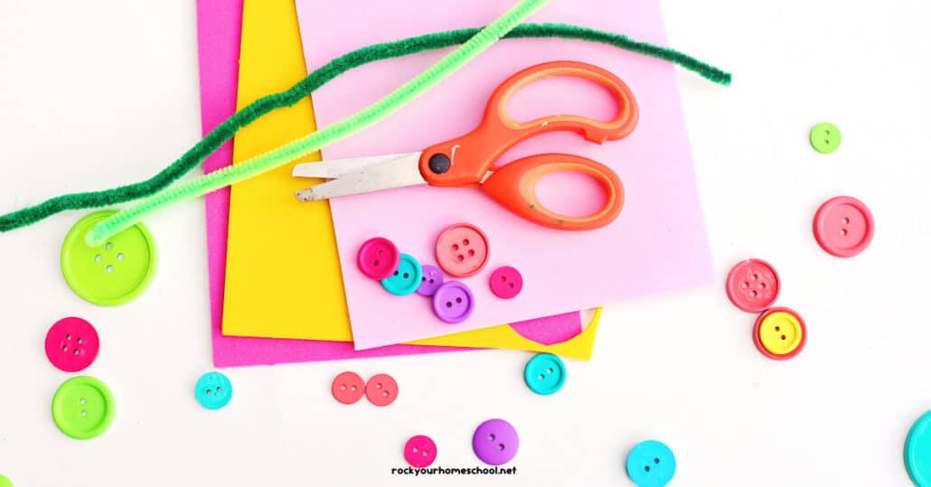 Button Flower Craft: How to Make with Pipe Cleaners - Rock Your Homeschool
