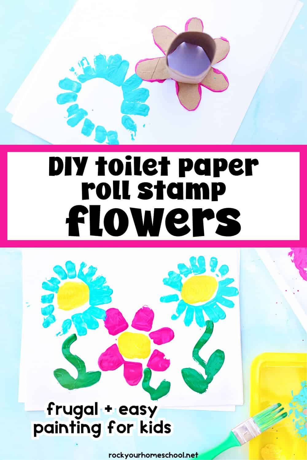 Toilet Paper Roll Stamp Flowers For Easy Painting With Kids - Rock Your ...