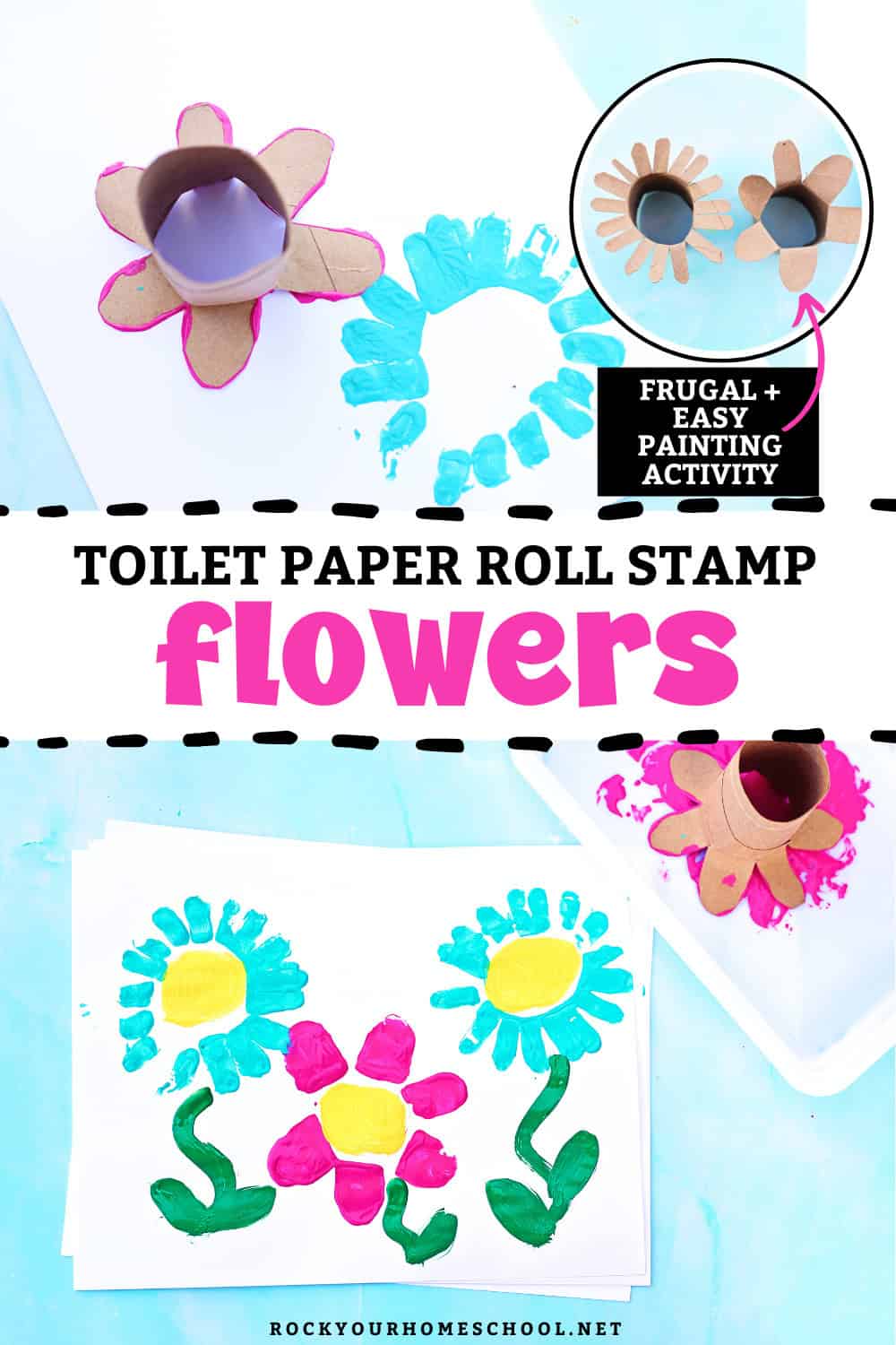 Toilet Paper Roll Stamp Flowers For Easy Painting With Kids - Rock Your ...