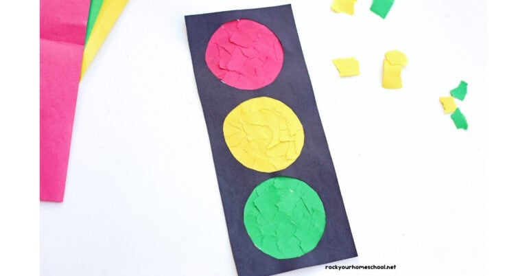 Traffic Light Craft For Kids: How To Make With Torn Paper- Rock Your ...