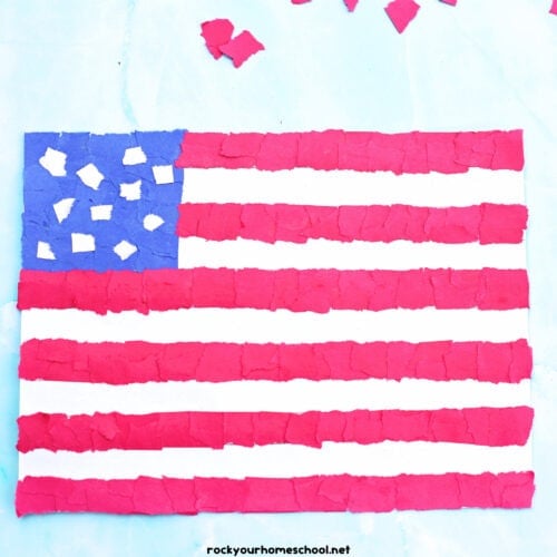 Torn Paper American Flag Craft: How To Make (Free Template)- Rock Your ...
