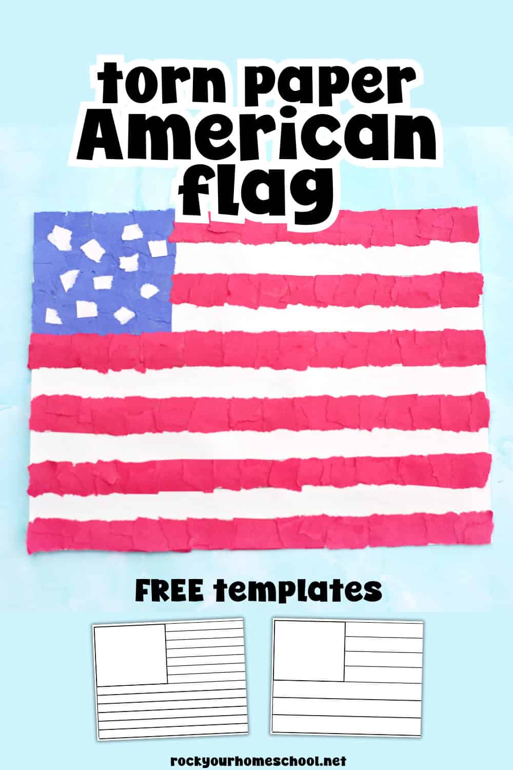 Torn Paper American Flag Craft: How To Make (Free Template)- Rock Your ...