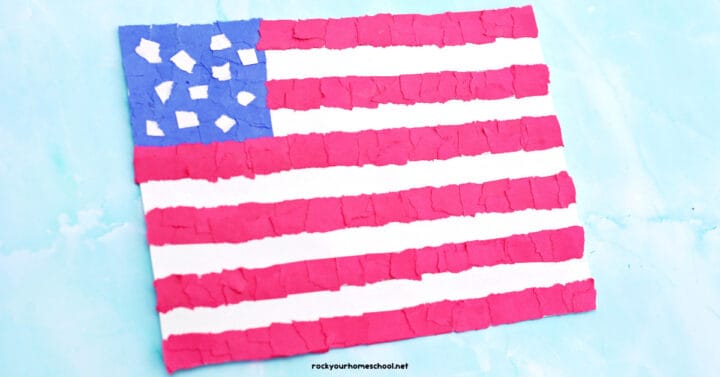 Torn Paper American Flag Craft: How To Make (Free Template)- Rock Your ...
