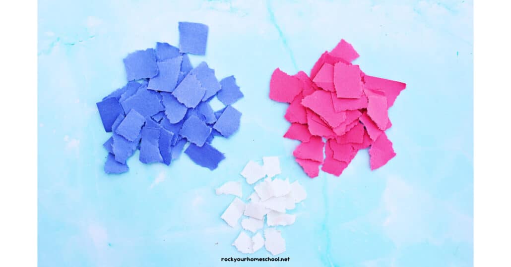 Torn Paper American Flag Craft: How To Make (Free Template)- Rock Your ...