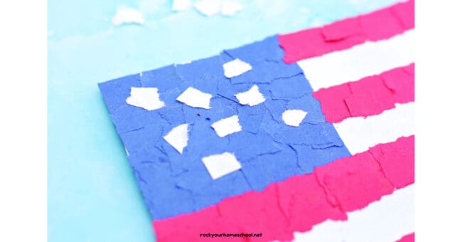 Torn Paper American Flag Craft: How To Make (Free Template)- Rock Your ...
