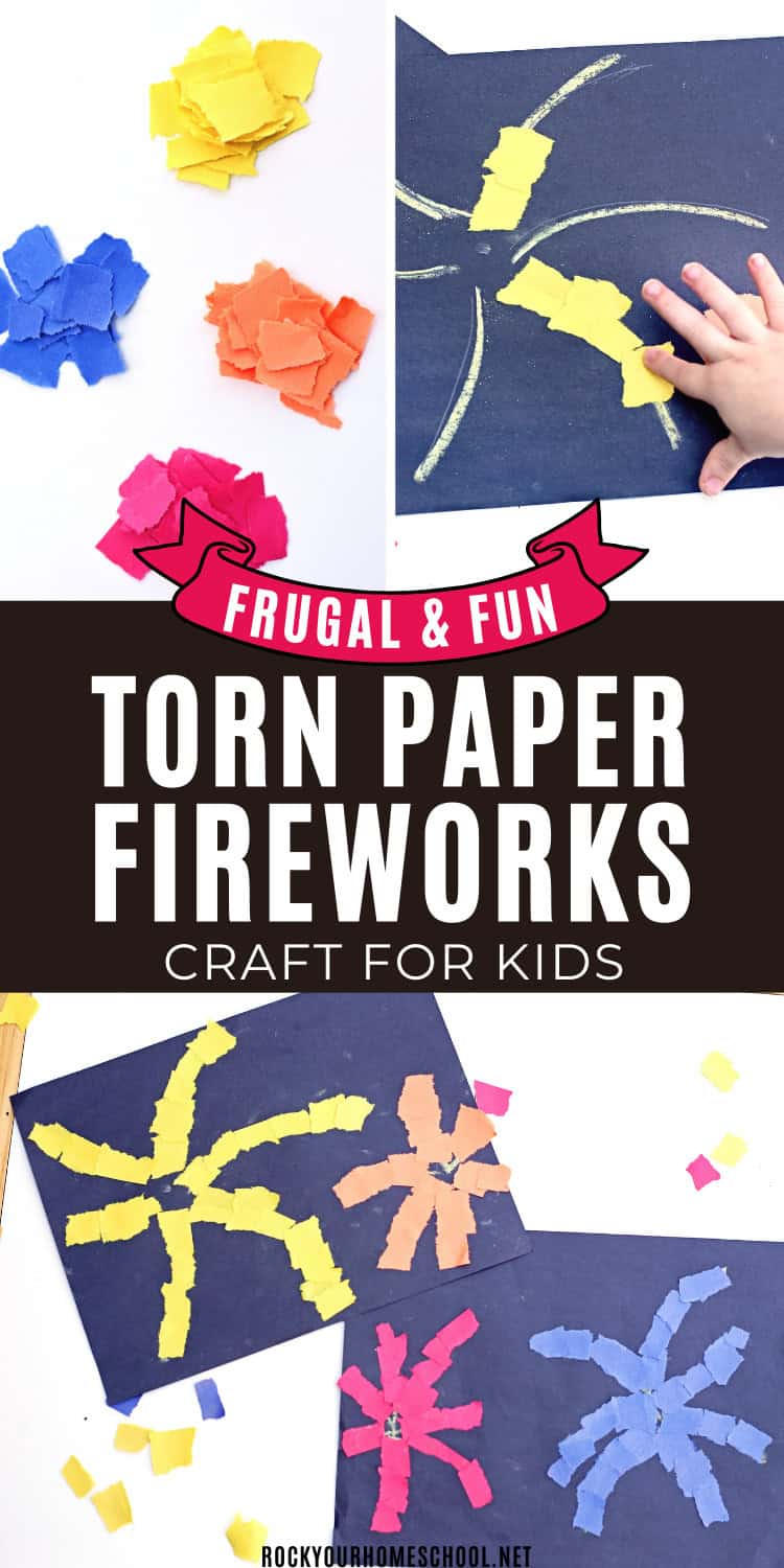 Fireworks Craft for Kids: How to Make with Torn Paper- Rock Your Homeschool