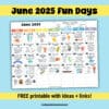 June 2025 Fun Days Calendar (color) - Rock Your Homeschool