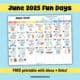 June 2025 Fun Days Calendar (color) - Rock Your Homeschool