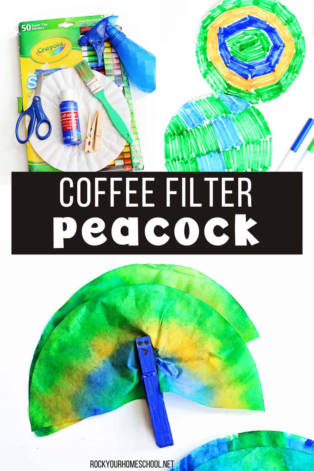 Coffee Filter Peacock: How to Make This Cute & Colorful Craft - Rock ...