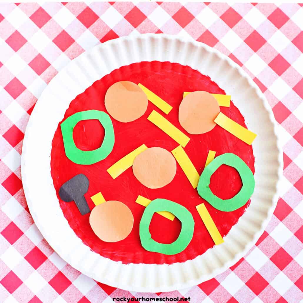 Paper Plate Pizza Craft: How to Make with Kids (Free Template)- Rock ...