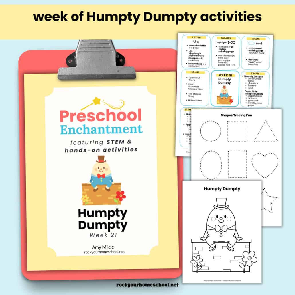 Preschool Enchantment Week 21: Humpty Dumpty - Rock Your Homeschool