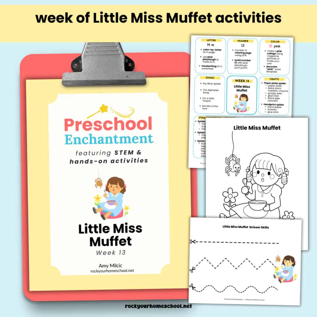 Preschool Enchantment Week 13: Little Miss Muffet - Rock Your Homeschool