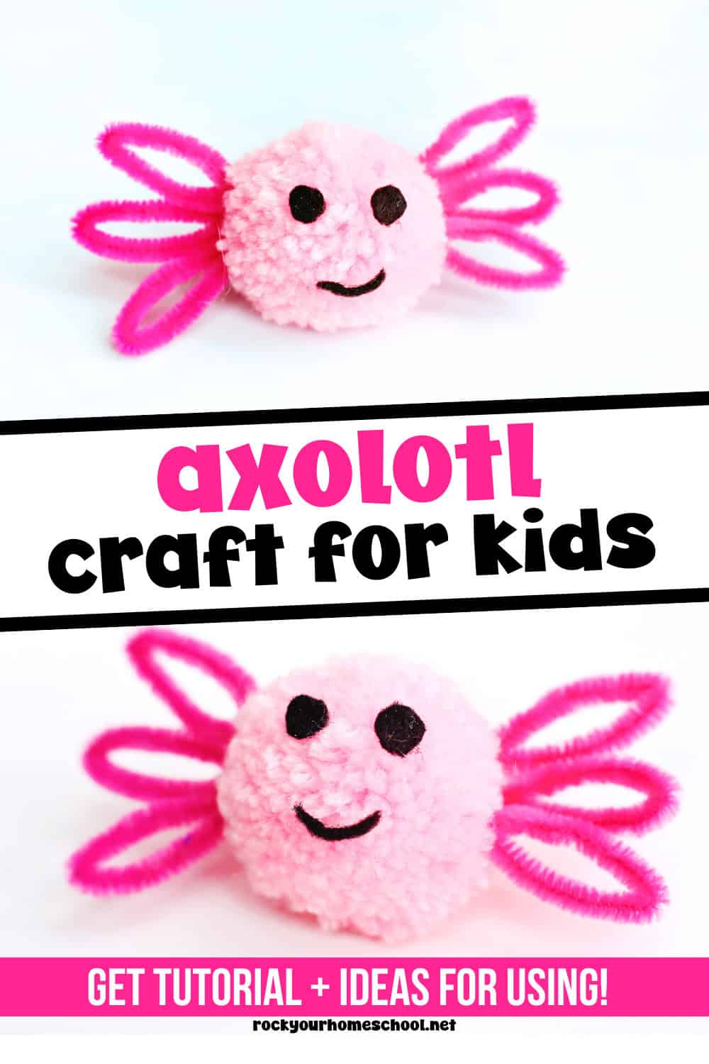 Axolotl Craft for Kids: How to Make with Pom Poms- Rock Your Homeschool
