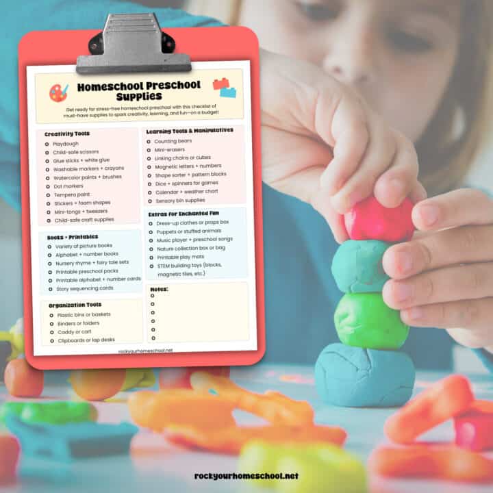 Homeschool Preschool Supplies for The Best Activities (Free List ...