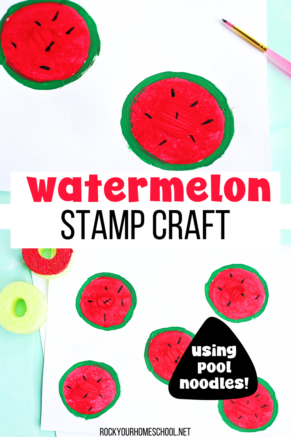 Watermelon Stamp Craft: How to Make with a Pool Noodle- Rock Your ...