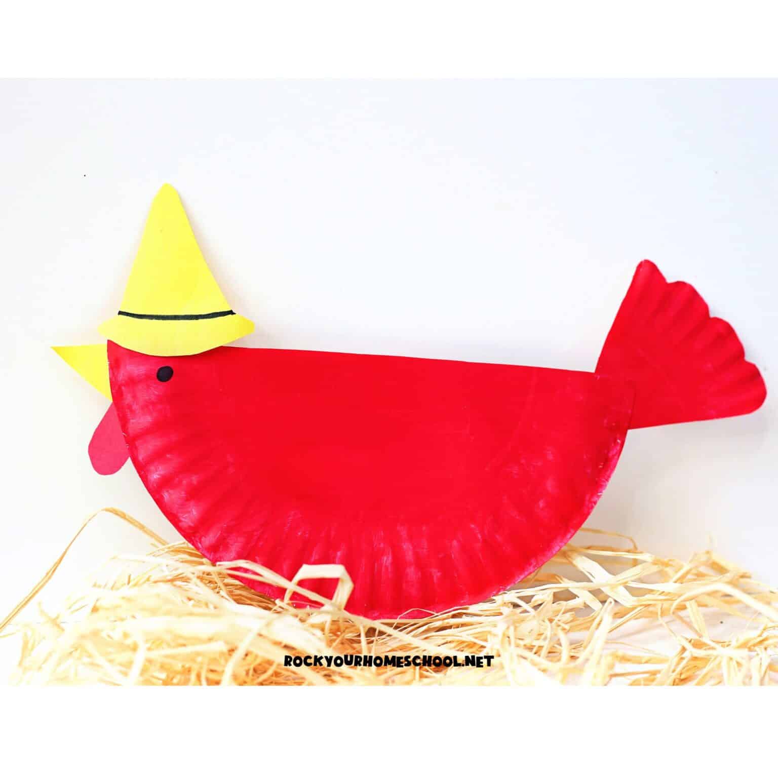 Little Red Hen Craft: How to Make with Paper Plate- Rock Your Homeschool