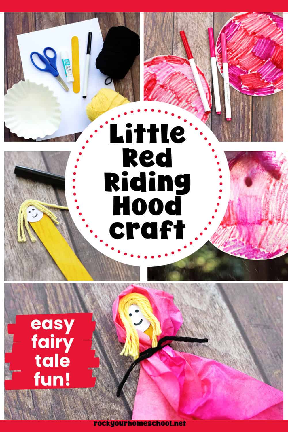 Little Red Riding Hood Craft: How to Make with a Coffee Filter- Rock ...