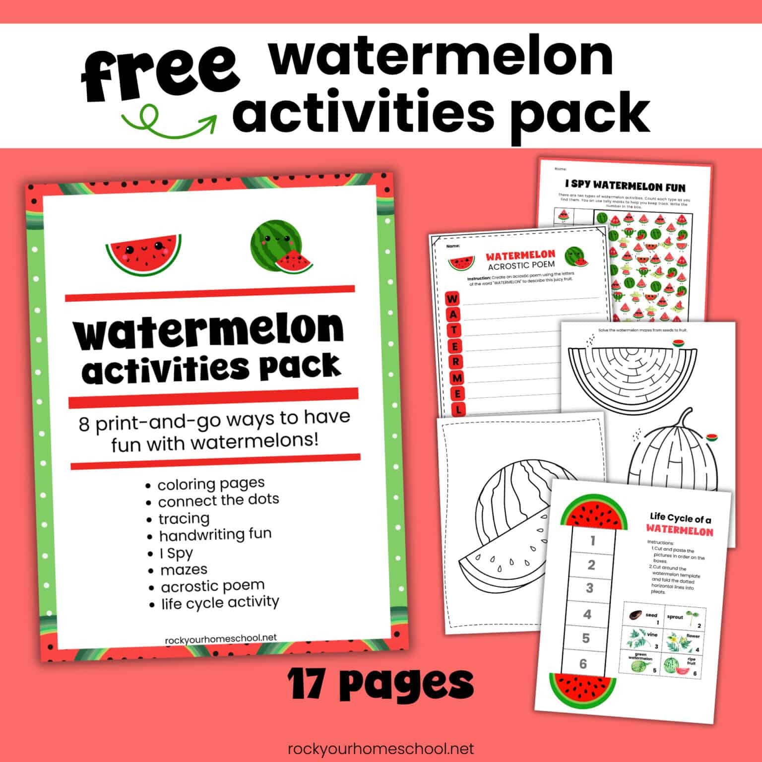 Watermelon Printables with Fun Activities for Kids (Free) - Rock Your ...