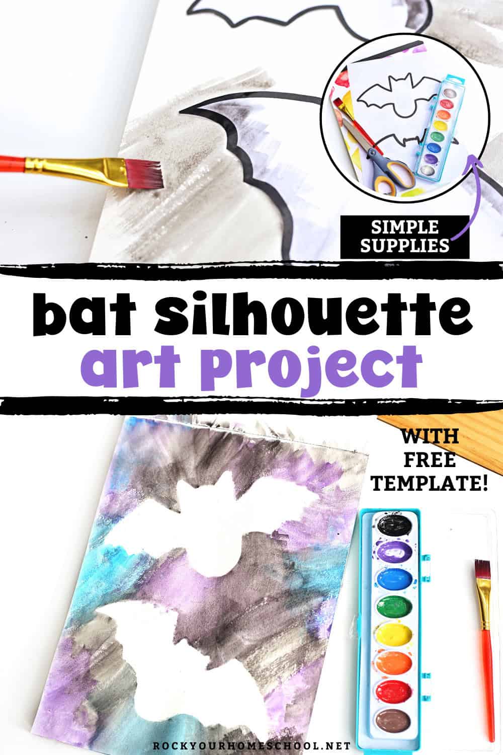 Simple Bat Silhouette Craft For Halloween Fun [Free Template]- Rock ...
