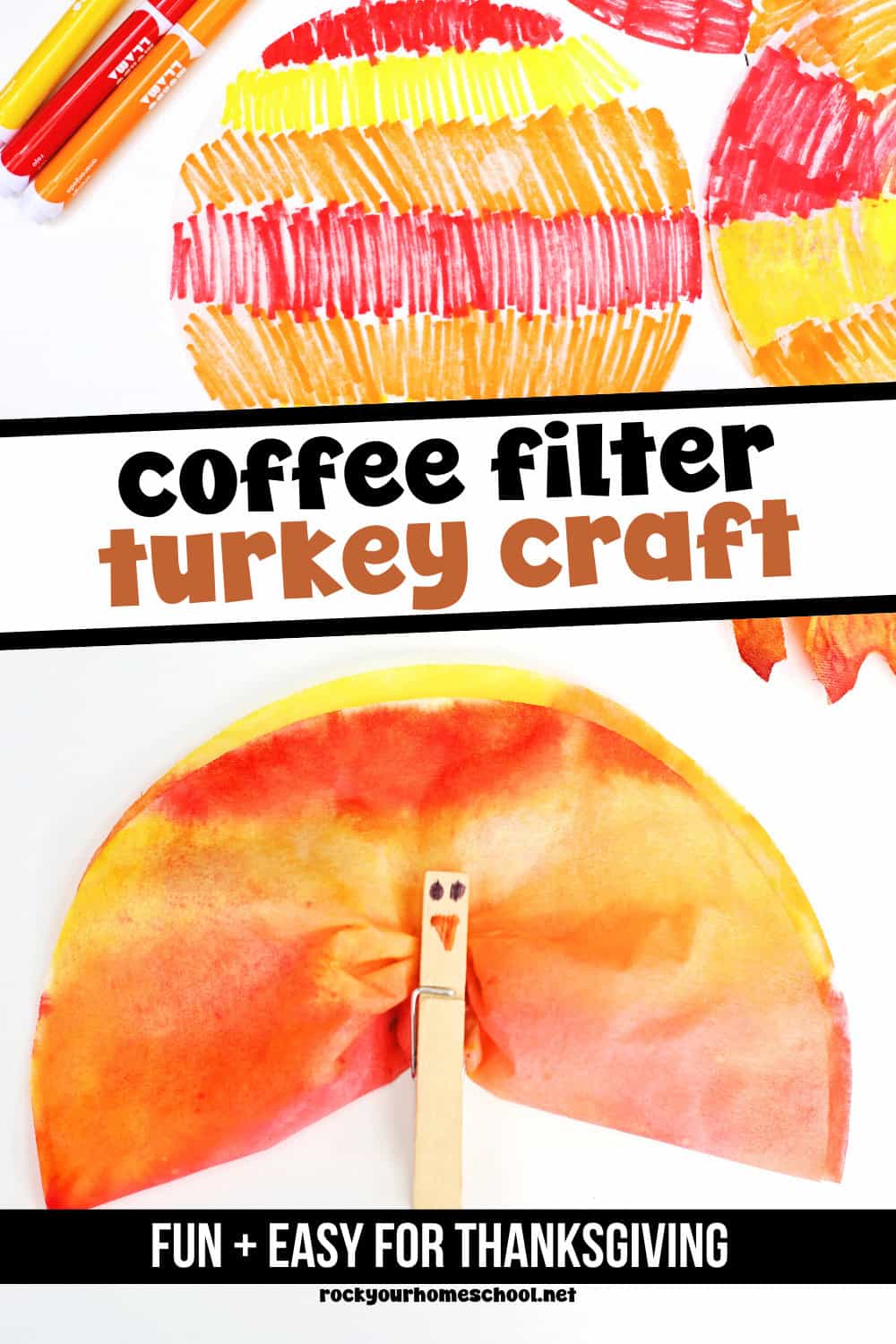 Easy And Frugal Coffee Filter Turkey Craft For Kids- Rock Your Homeschool
