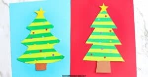 Easy Paper Strip Christmas Tree Craft for Kids (Free Template) - Rock ...