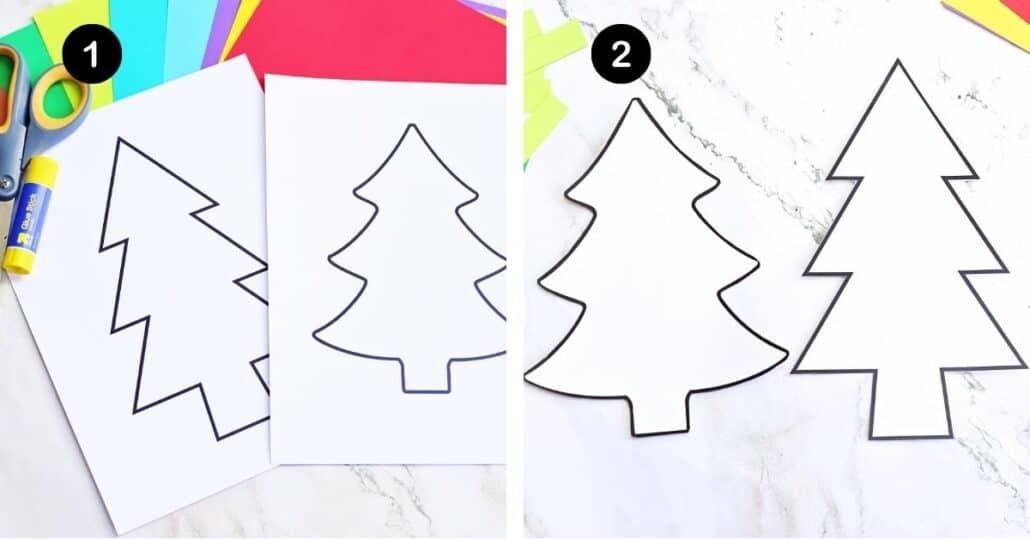 Easy Paper Strip Christmas Tree Craft for Kids (Free Template) - Rock ...