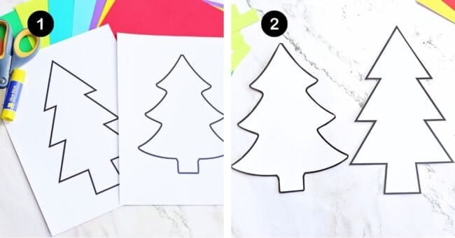 Easy Paper Strip Christmas Tree Craft for Kids (Free Template) - Rock ...