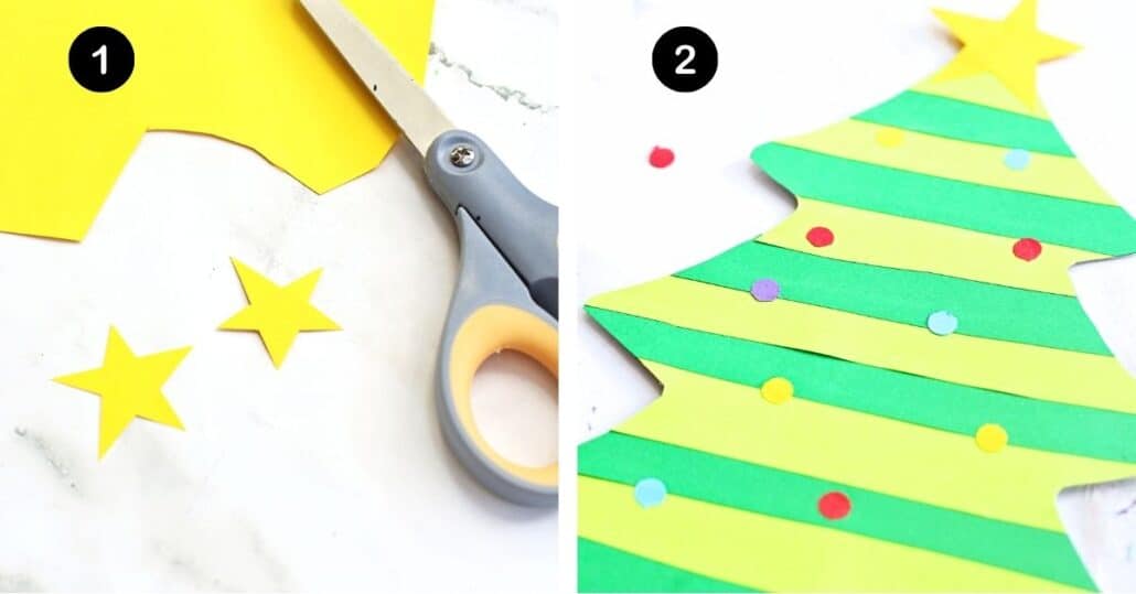 Easy Paper Strip Christmas Tree Craft for Kids (Free Template) - Rock ...
