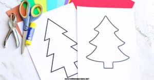 Easy Paper Strip Christmas Tree Craft for Kids (Free Template) - Rock ...