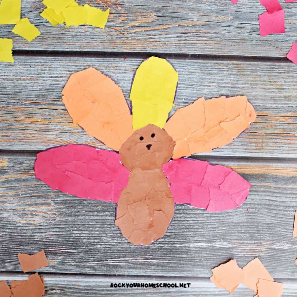 Torn Paper Turkey Craft For Simple Thanksgiving Fun- Rock Your Homeschool