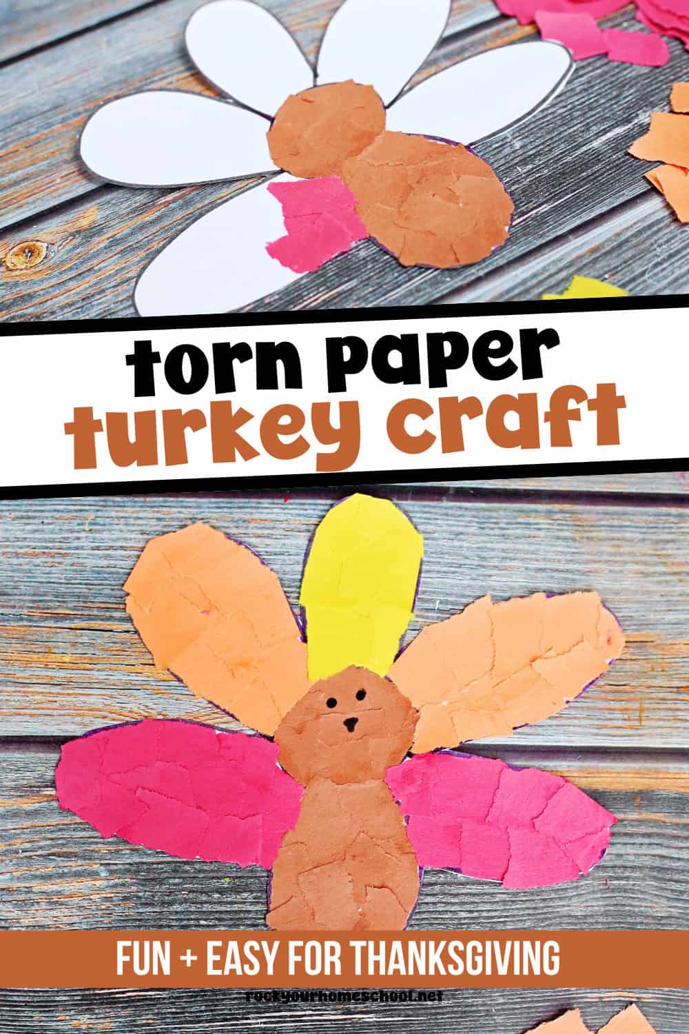Torn Paper Turkey Craft For Simple Thanksgiving Fun- Rock Your Homeschool