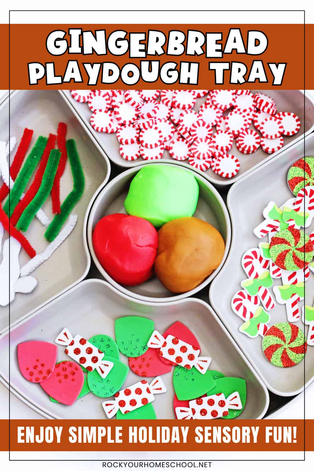 Easy Holiday Sensory Play with Gingerbread Playdough Activity- Rock ...