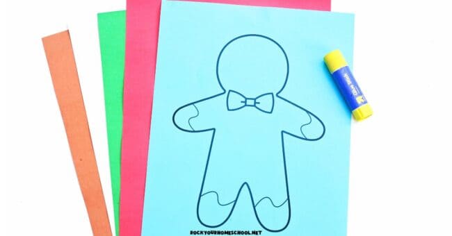 Easy Torn Paper Gingerbread Man Craft for Kids (Free Template)- Rock ...