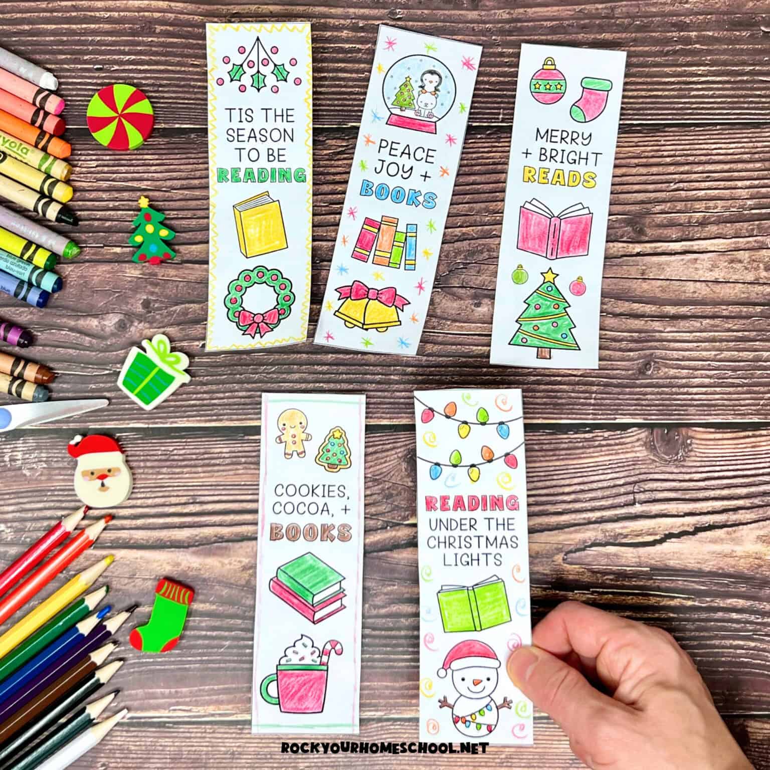 5 Free Printable Christmas Bookmarks for Kids to Color- Rock Your ...