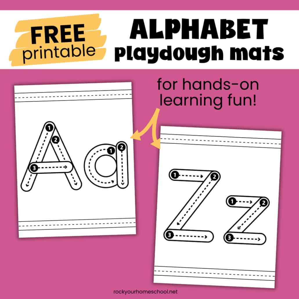 Free Printable Alphabet Playdough Mats- Rock Your Homeschool