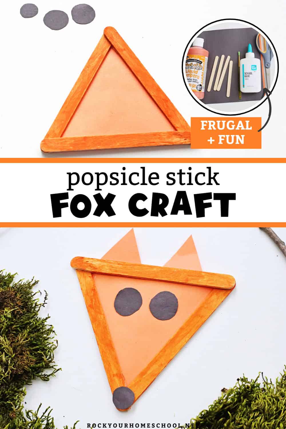 Fox Craft for Kids: How to Make with Popsicle Sticks- Rock Your Homeschool