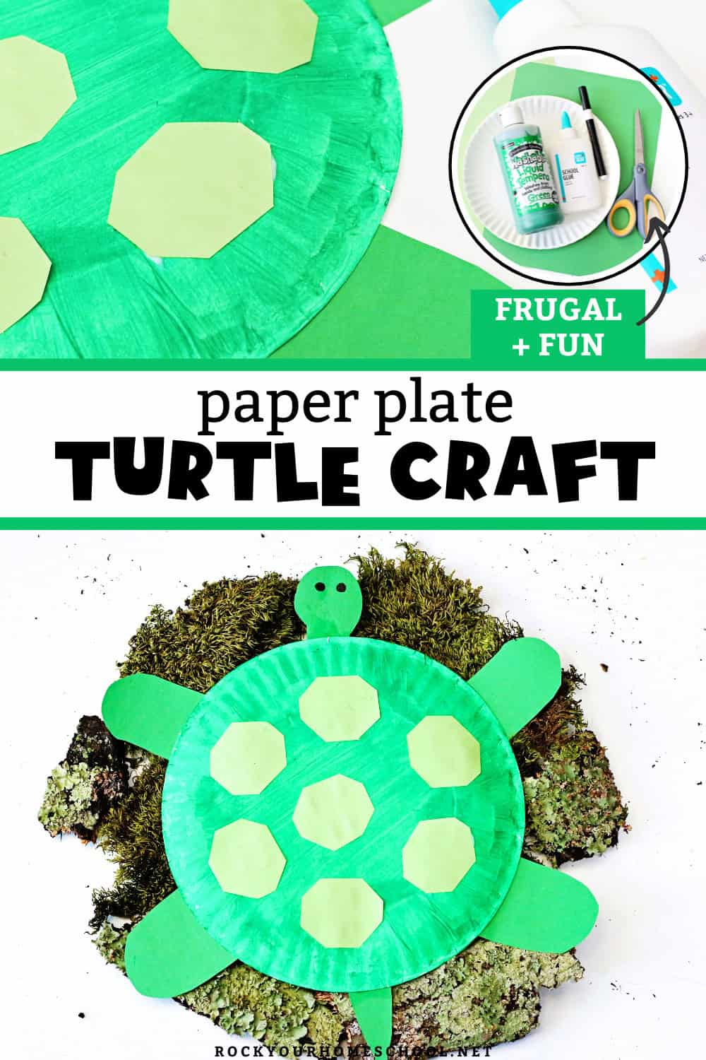 Simple and Cute Paper Plate Turtle Craft for Kids - Rock Your Homeschool
