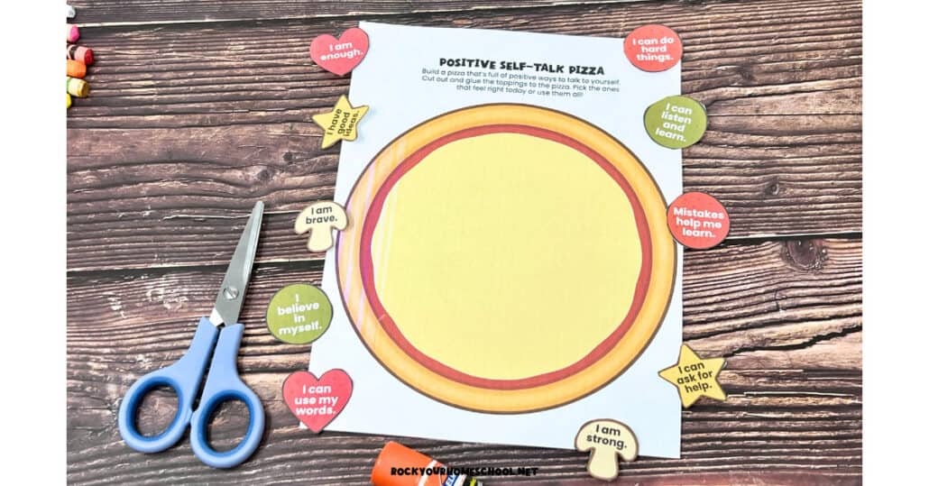 Positive Self-Talk Activity for Kids with Free Pizza Craft- Rock Your ...