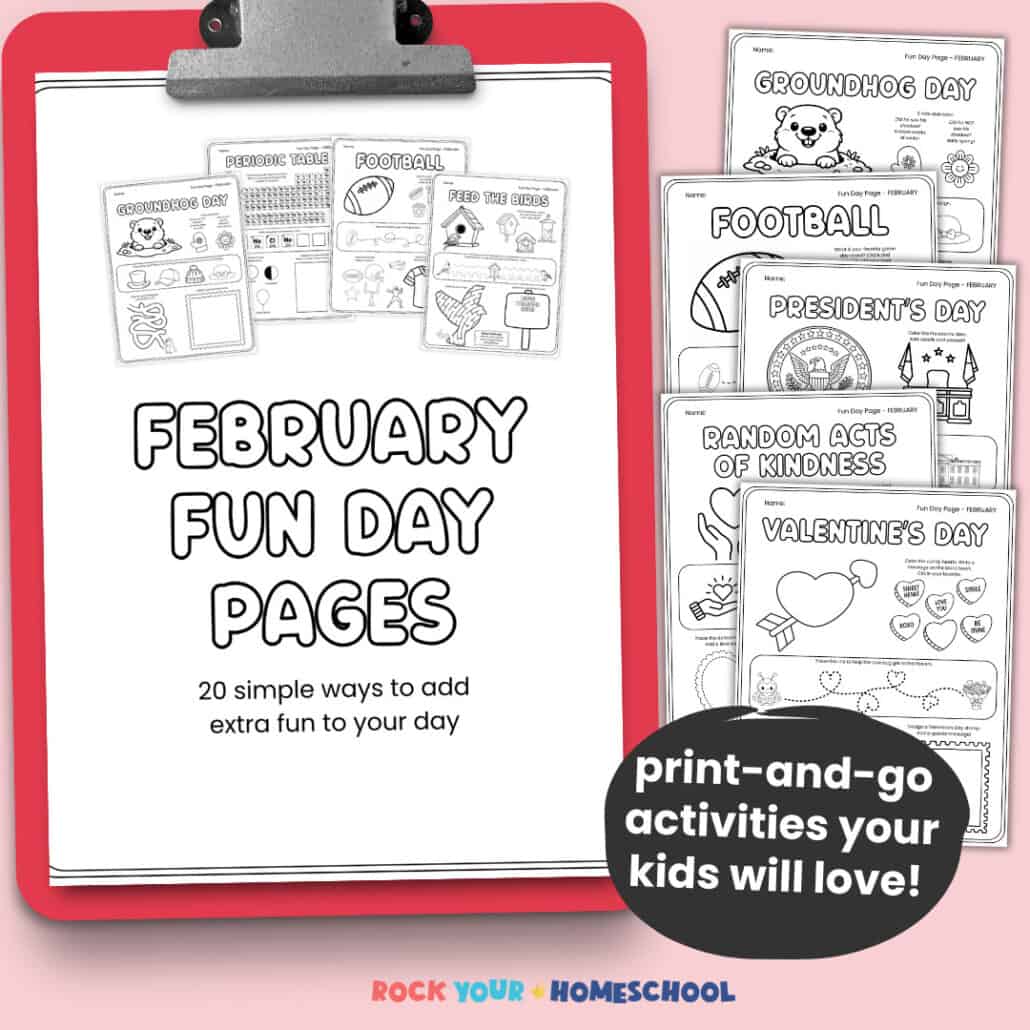 February Fun Day Pages - Rock Your Homeschool