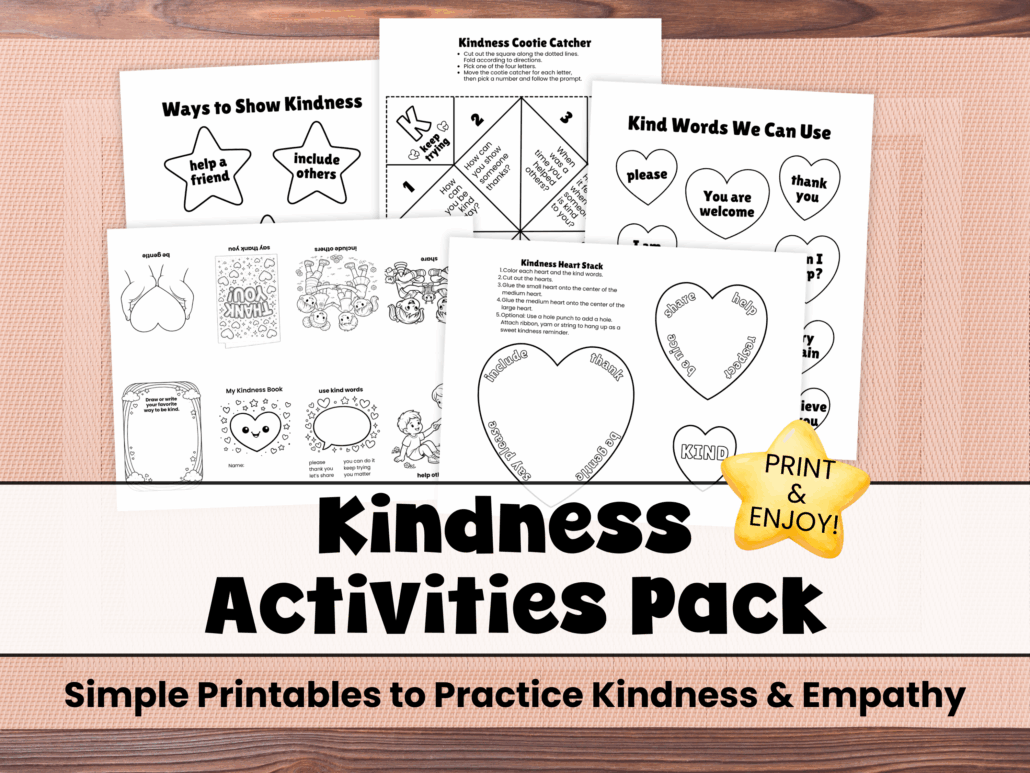 Kindness Craft for Kids with Paper Hearts (Free Template)- Rock Your ...
