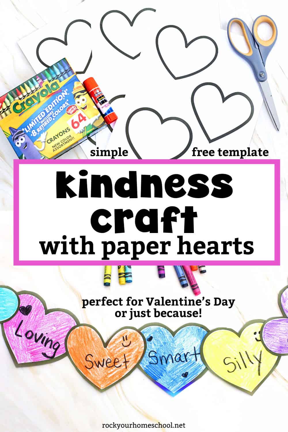 Kindness Craft for Kids with Paper Hearts (Free Template)- Rock Your ...