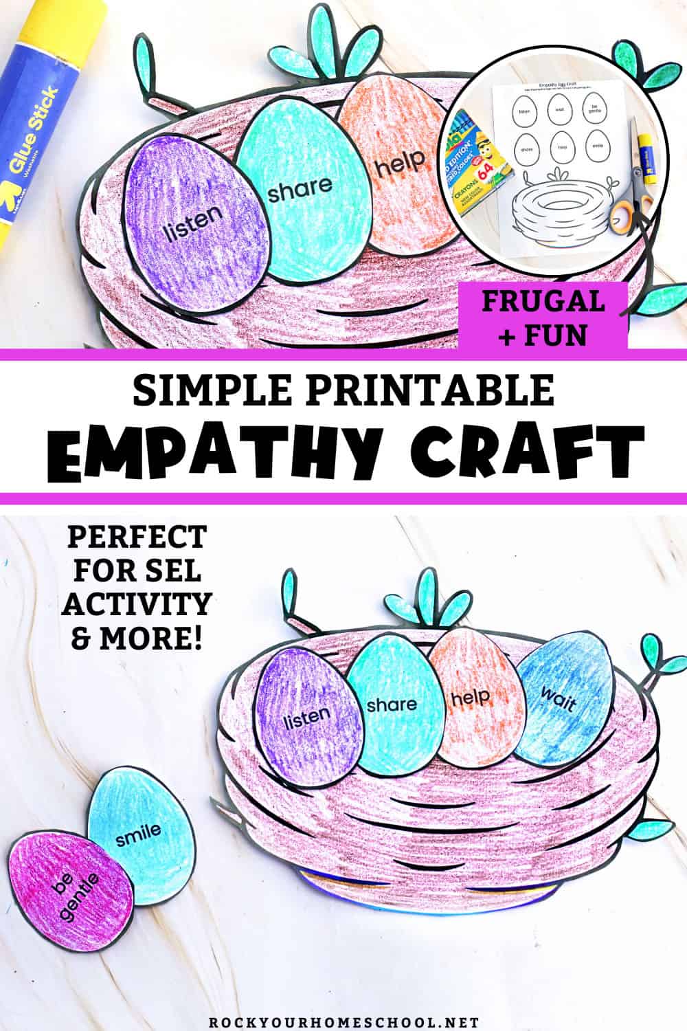 Simple Empathy Craft for Kids with Free Printable Template - Rock Your ...