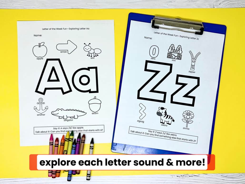 Letter of the Week Activities for Simple Alphabet Learning Fun- Rock ...