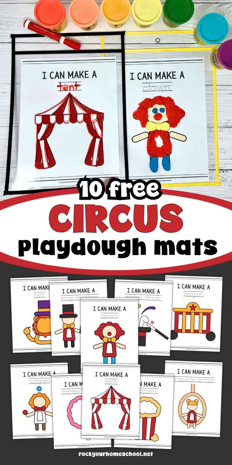 10 Free Circus Playdough Mats with Fun Ideas for Kids- Rock Your Homeschool