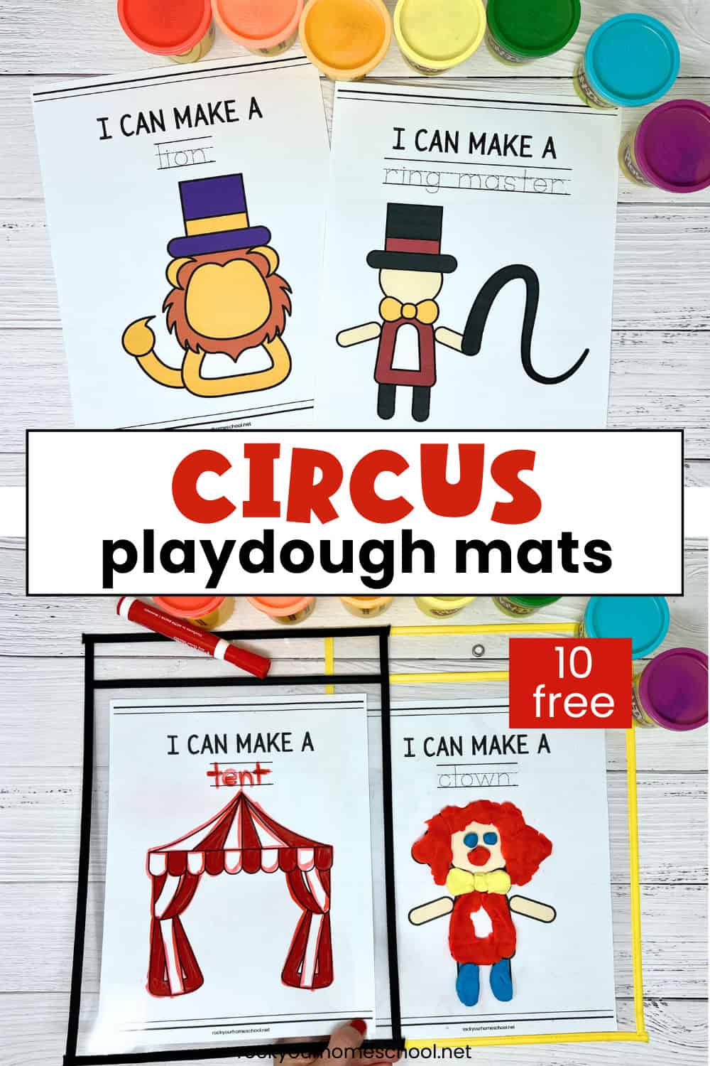 10 Free Circus Playdough Mats with Fun Ideas for Kids- Rock Your Homeschool